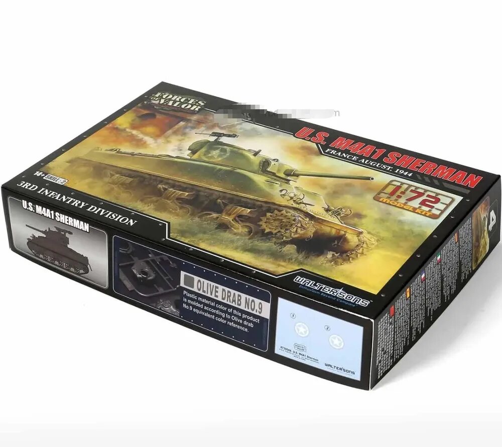 Forces Of Valor 1/72 873004A - U.S M4A1 Sherman Франция 1944 сборная модель танка