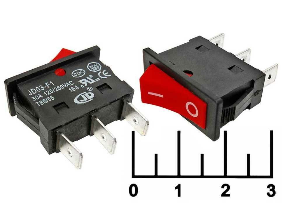 Выключатель 250/30 250V 30A IRS-1C красный 2-х позиц без фиксации 3 контакта (JD03-F1) (перекидной)