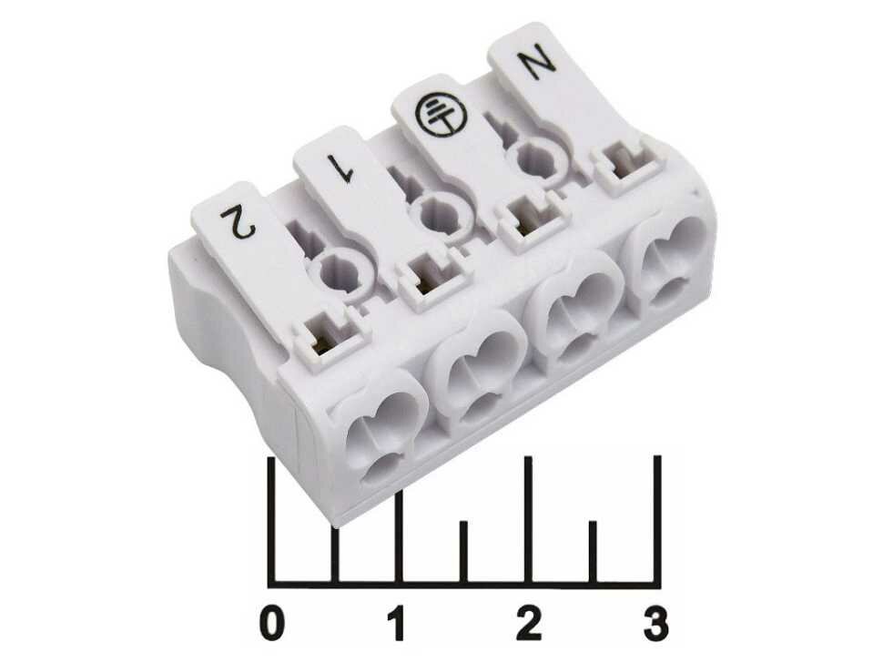 Клемма пружинная 16A КСП4-2L+N+PE