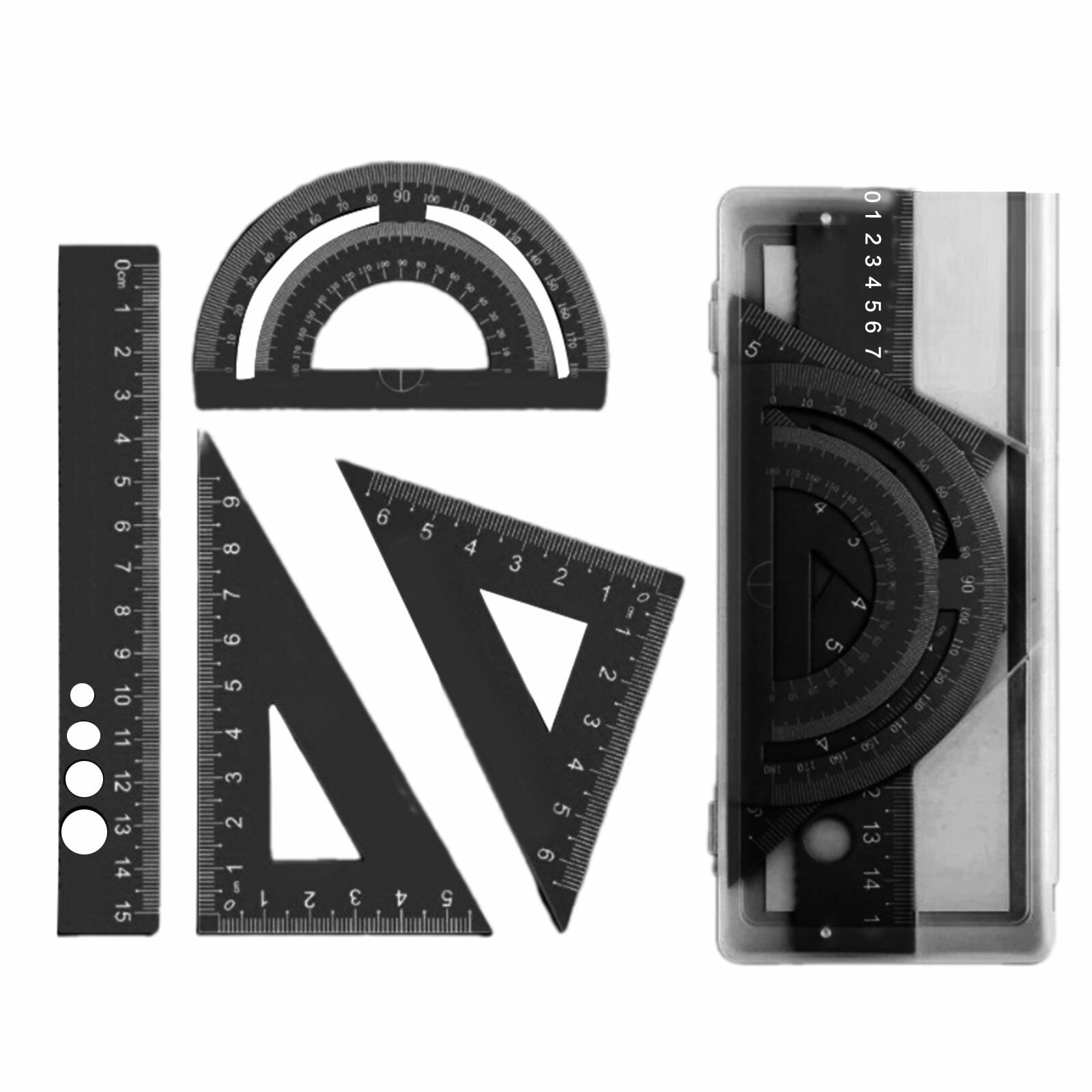 Премиальный набор металлических линеек 4 шт для точных измерений в школе