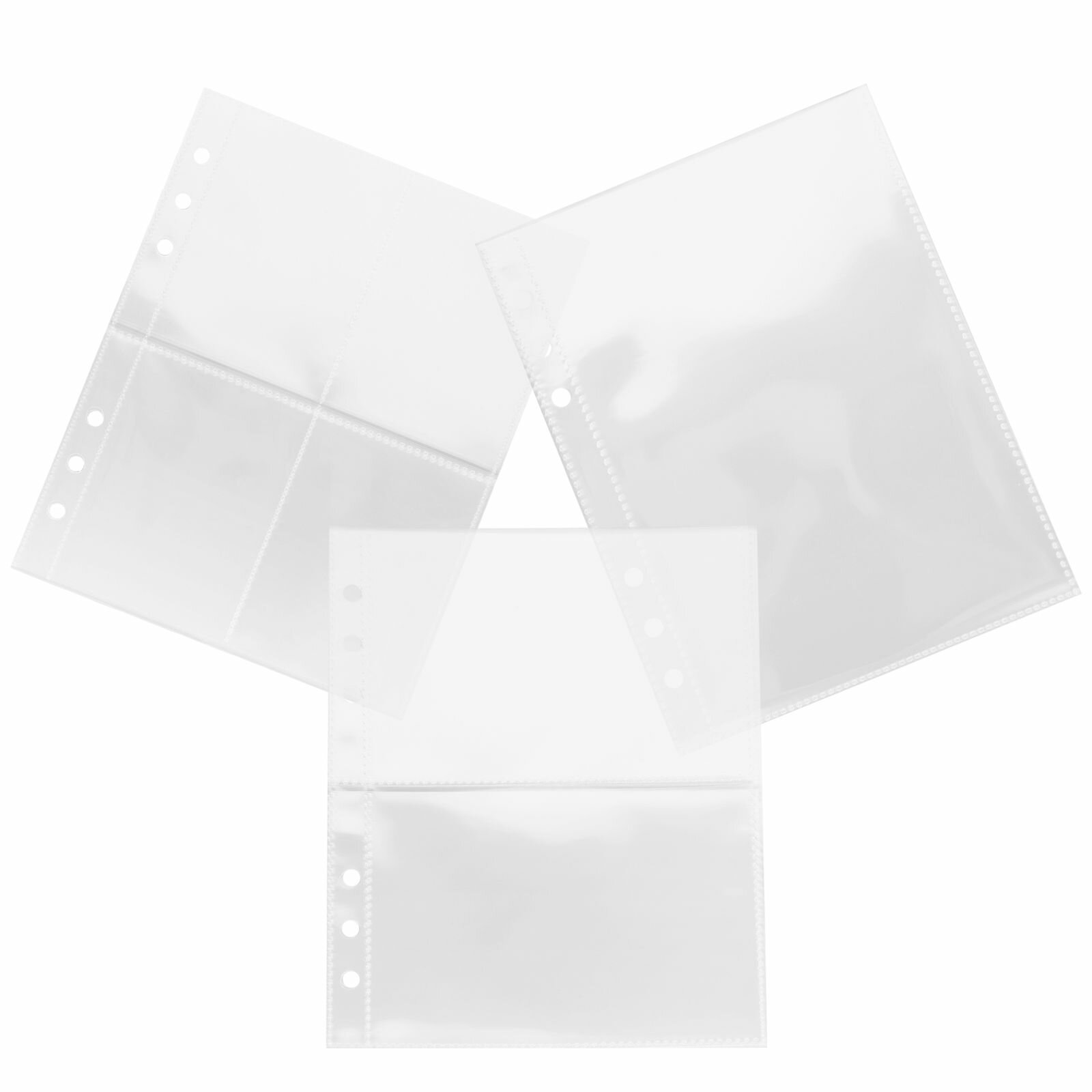 Прозрачные пластиковые страницы для карточного альбома из пп, для хранения, комплект из 3 книг