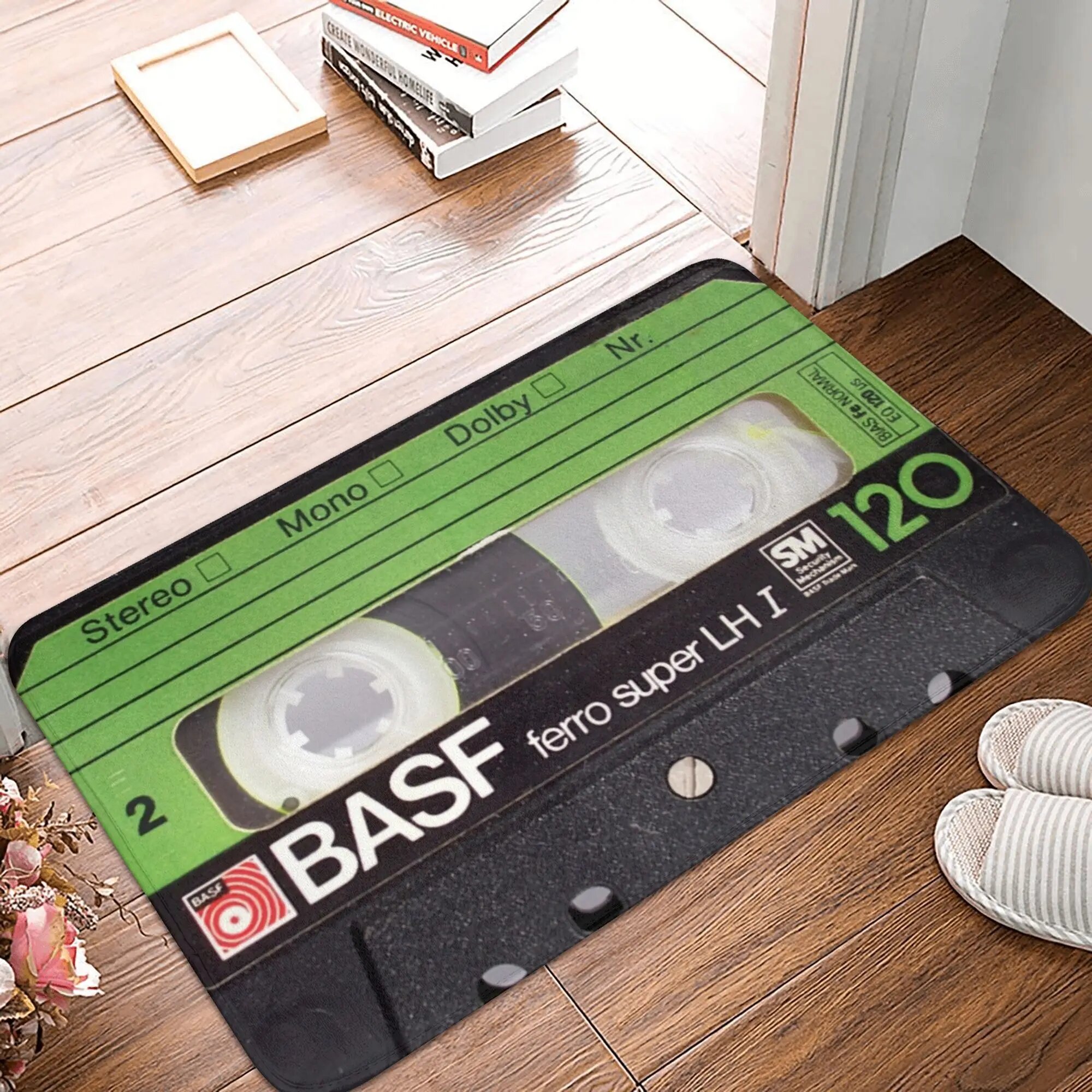 Зеленый коврик в стиле ретро BASF, 40x60 см