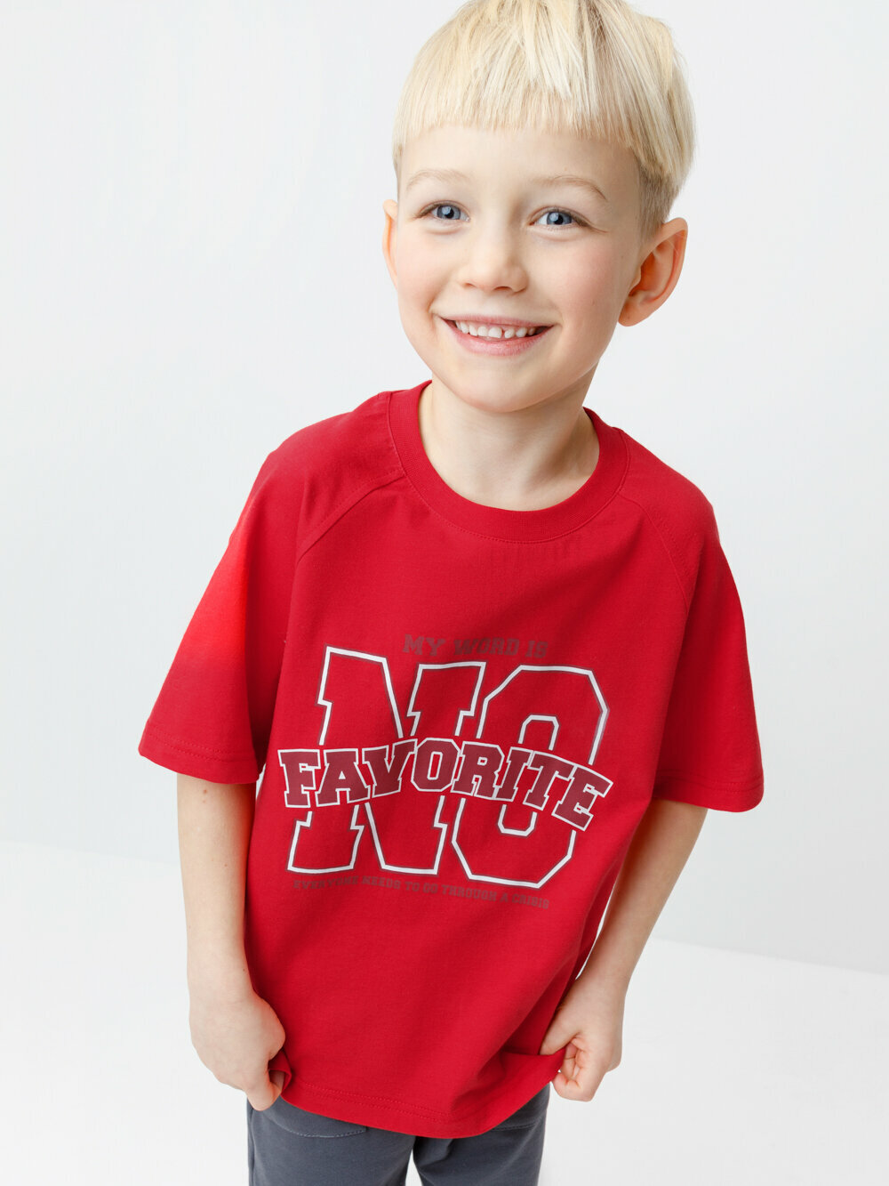 Футболка трикотажная свободная с принтом, детская