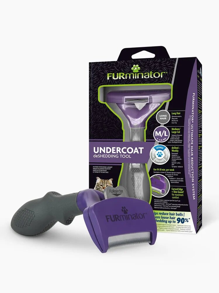Фурминатор FURminator M/L для больших кошек c длинной шерстью