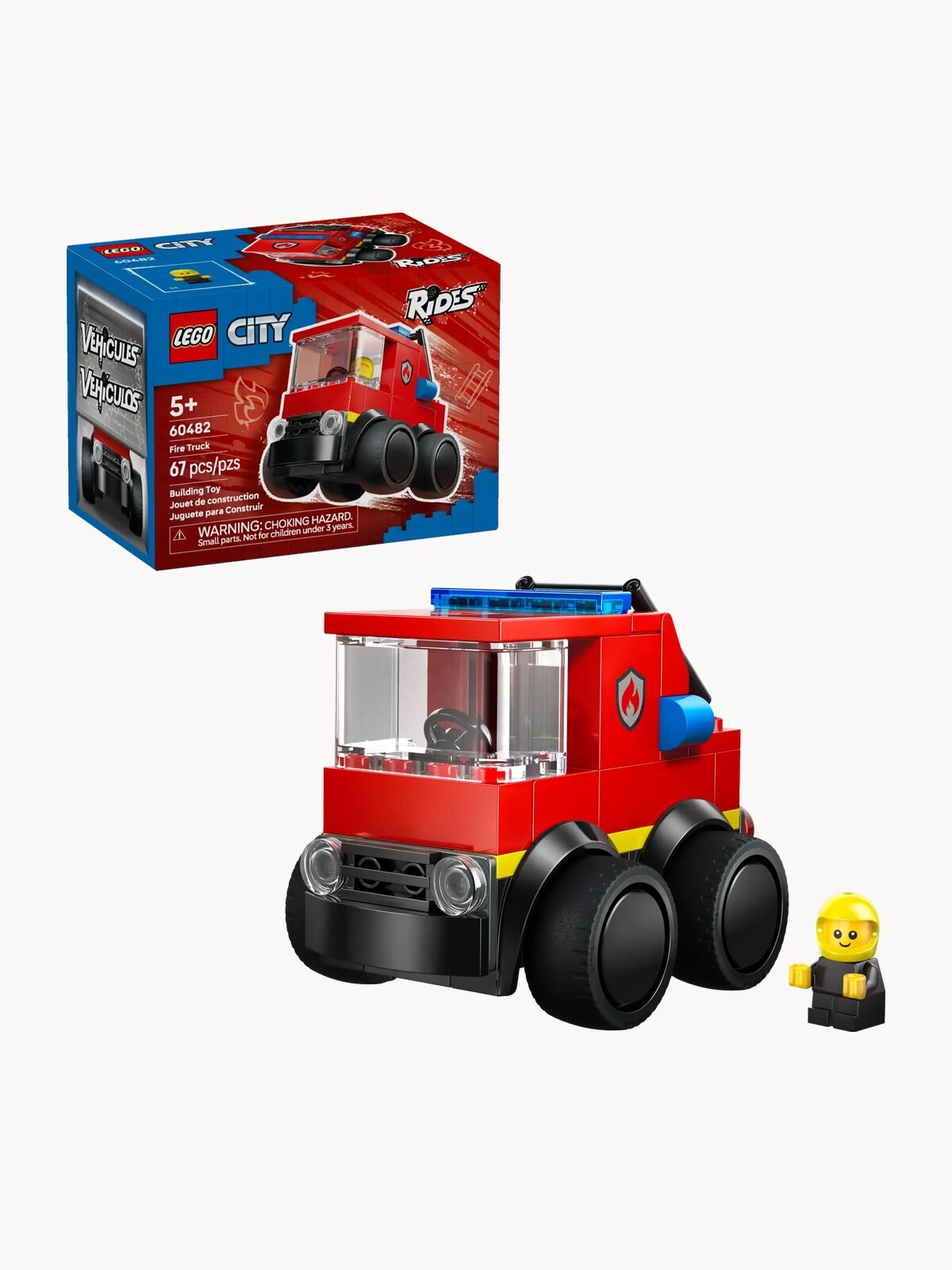 Конструктор LEGO City 60482 Пожарная машина, красный, 67 дет.