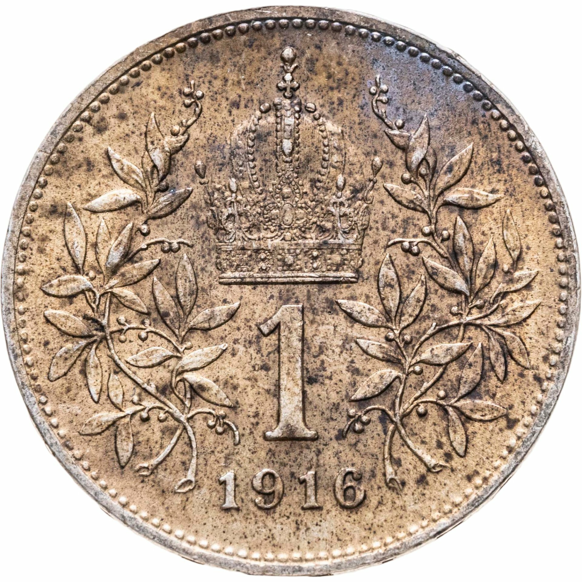 Австрия 1 крона crown 1916, Серебро 835, в сохранности XF-AU