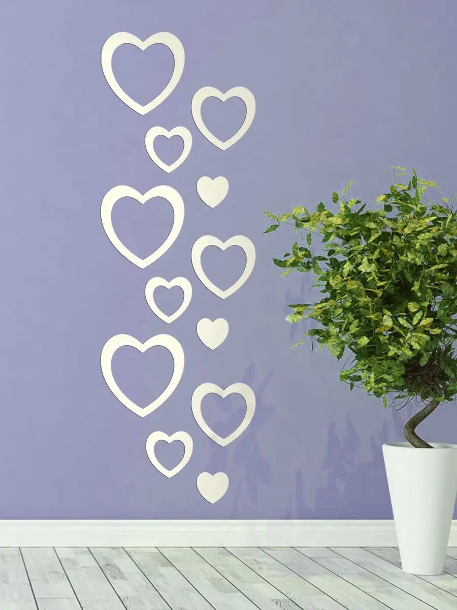 Зеркальные наклейки бабочки "Лето" для декора стен и мебели