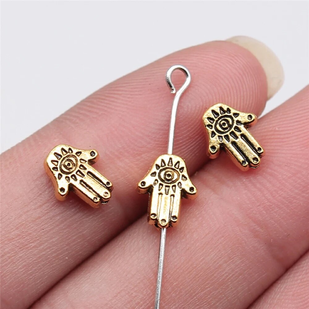 Бусины Hamsa, античное золото, 20 шт.