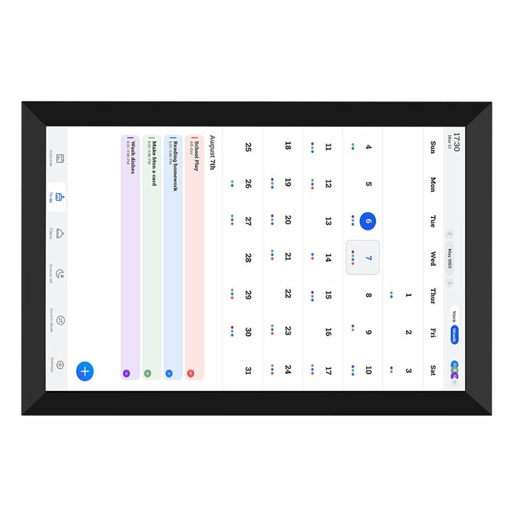 Цифровой календарь 15,6 дюйма с графиком дел, Wi-Fi, HD интерактивный сенсорный экран, умный семейный планировщик, календарь для очага, розетка ЕС