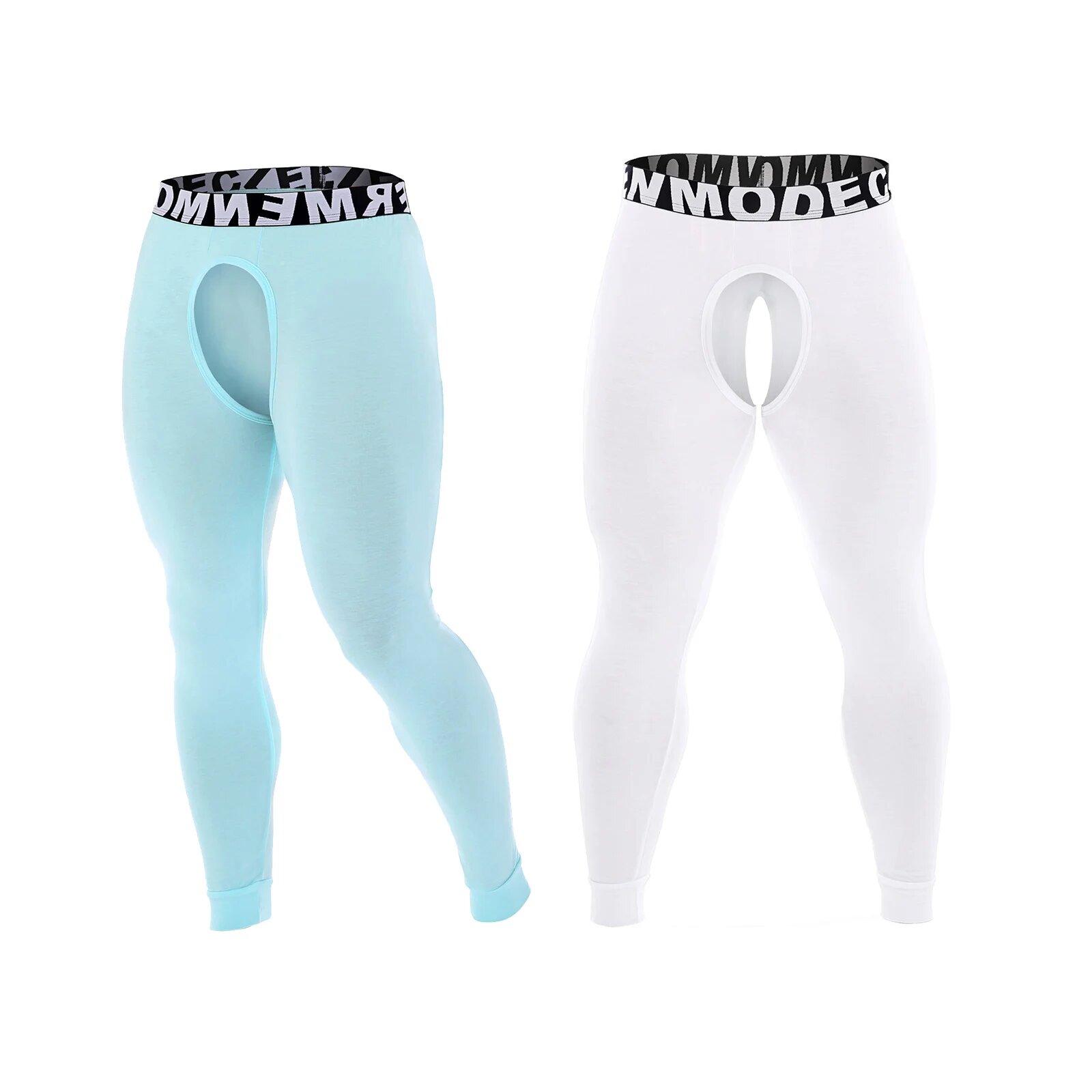 2/комплект, осеннее термобелье, теплые мужские сексуальные леггинсы из модала, чехол для пениса, открытая промежность, ягодицы, длинные кальсоны, брюки