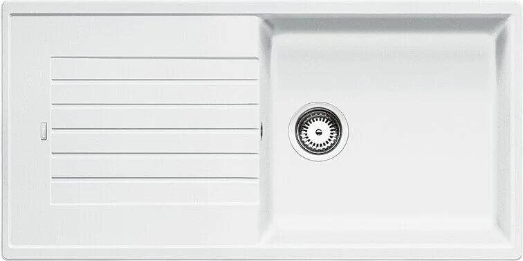 Мойка кухонная Blanco Zia XL 6S 517571 100x50, прямоугольная, мойка для кухни, белая, с крылом, под столешницу, матовая