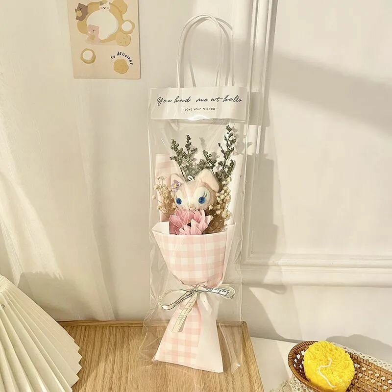 Букет из лепестков мыла для ванной комнаты в стиле Ширли Роуз + сумочка, 40*15 см