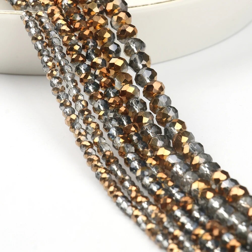 Бусины хрустальные 4 мм, KC Gold, 136 шт