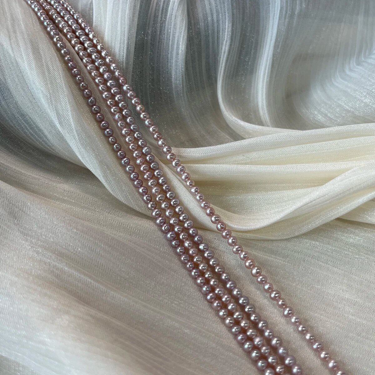 3-4 Мм AAAAAA Светящиеся Тонкие Натуральные Пресноводные Жемчужные Фиолетовые Круглые Бусины Произвольной Формы Для Самостоят.