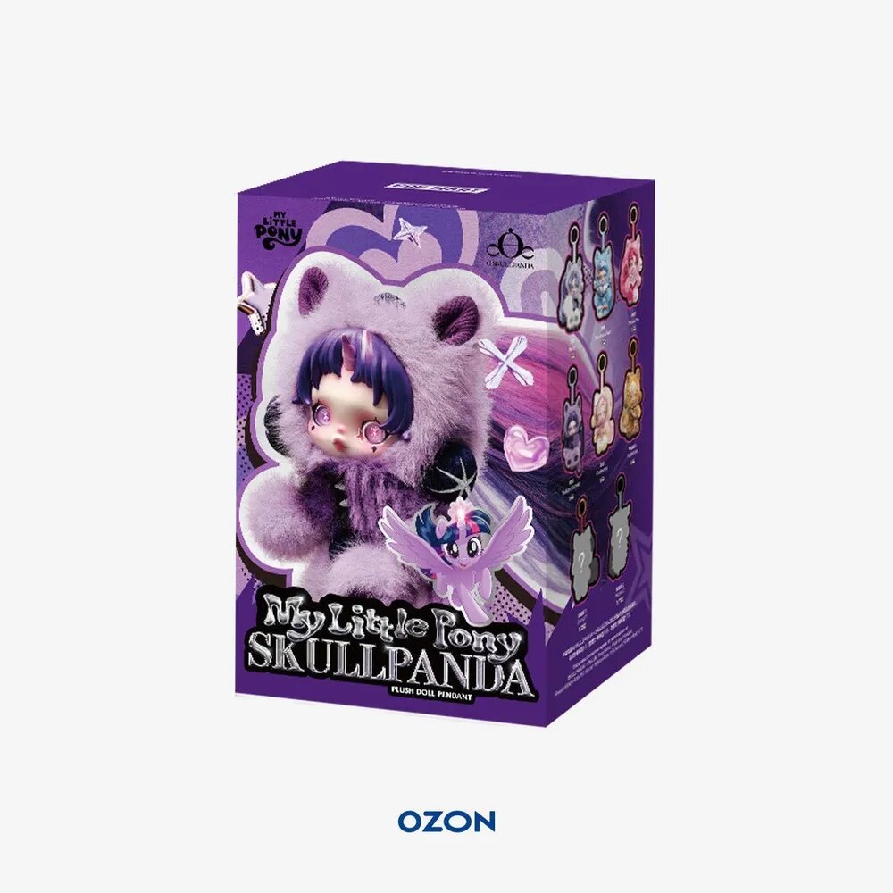 POP MART - Коллекция SKULLPANDA x My Little Pony Series Plush Doll Pendant, Подарки, украшения комнат, 1 шт