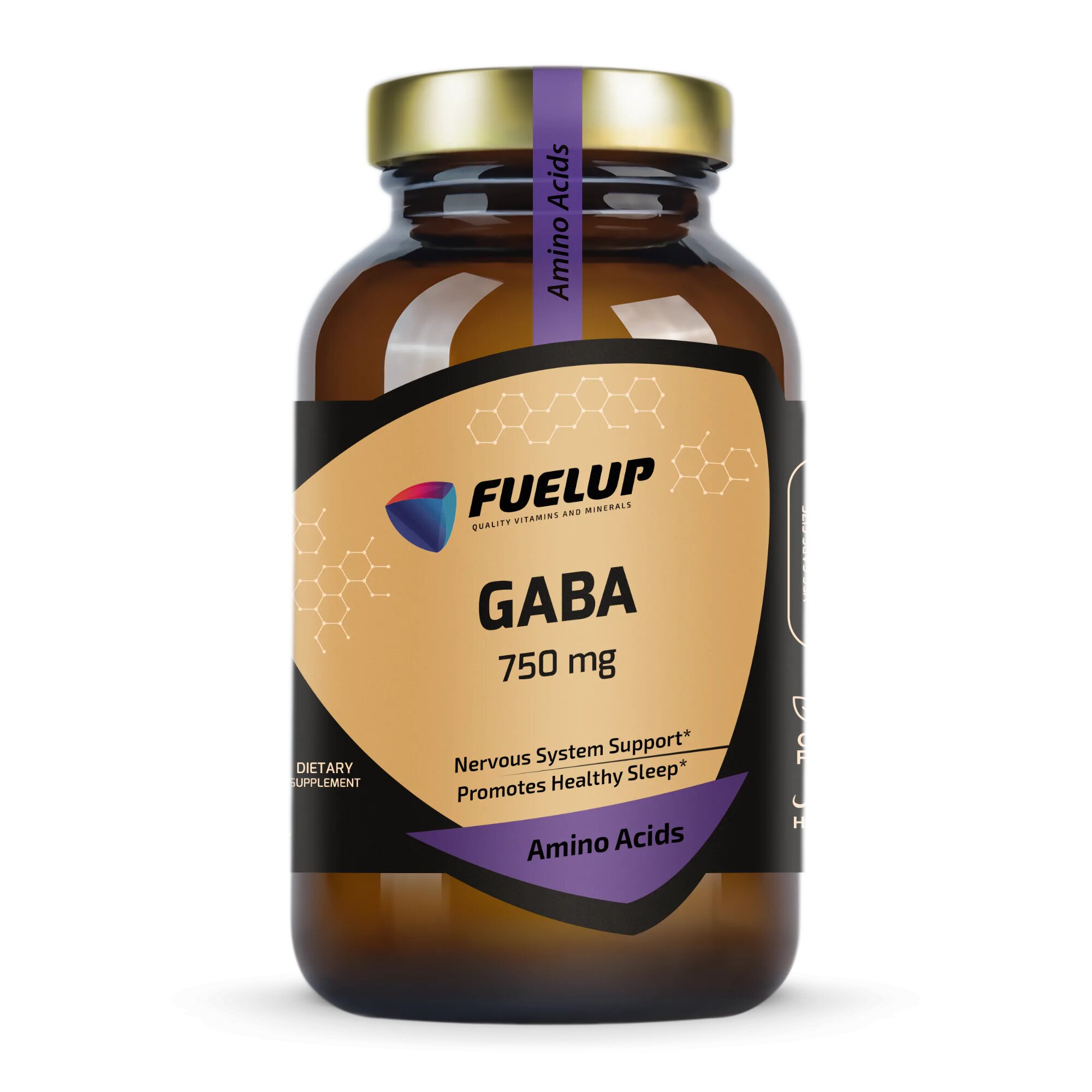 Габа, FuelUP, для спокойствия, концентрации и крепкого сна, GABA, 750 мг, 100 капсул