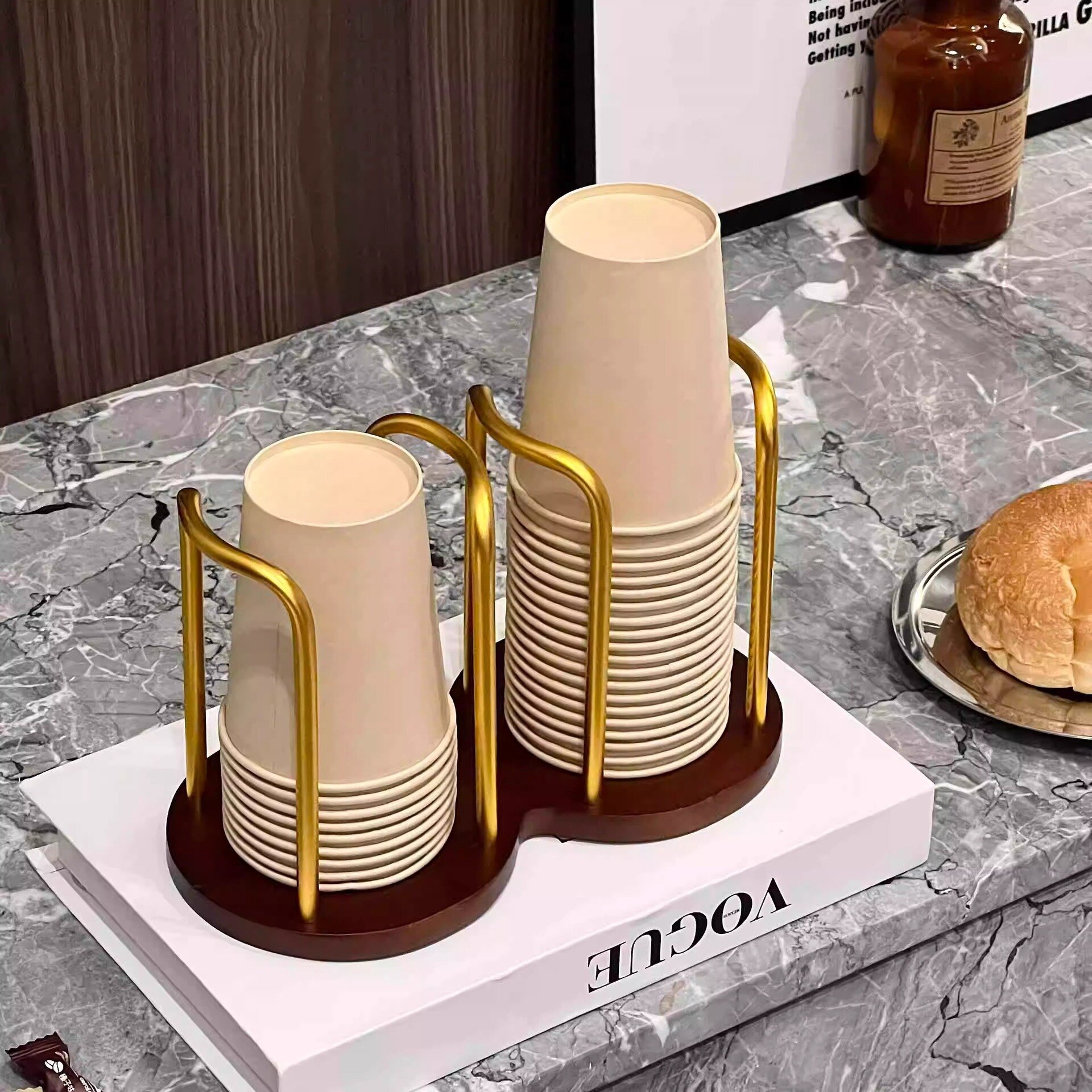 Подставка для одноразовых стаканчиков из массива дерева, высококачественный держатель для бумажных стаканчиков, офисный диспенсер для бумажных стаканчиков, стеллаж для хранения.