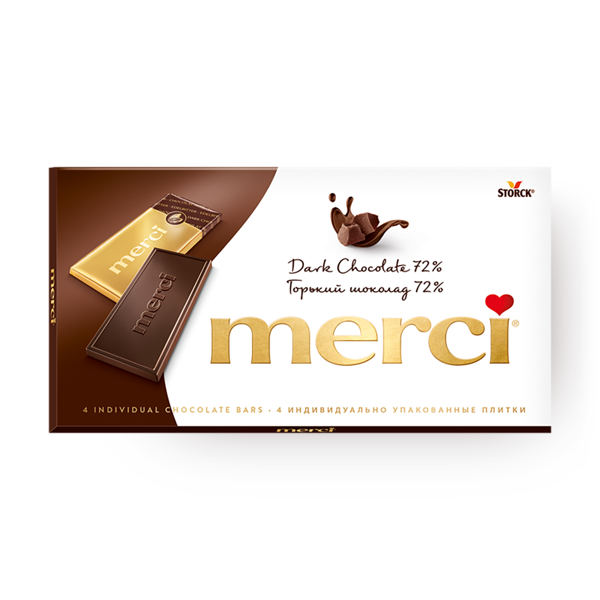 Шоколад Merci, горький, 72%, 100 граммов, без начинки, 1 упаковка