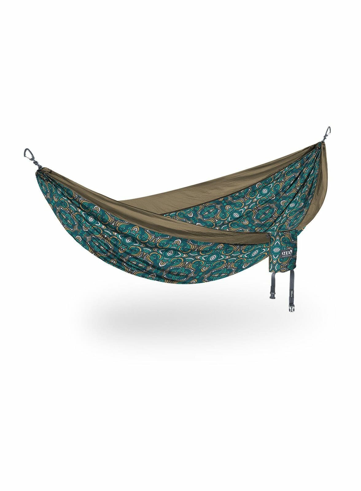 DECATHLON Гамак ENO DoubleNest Print Giving Back Hammock, gond roots/khaki, зеленый, длина 290 см, ширина 192 см, грузоподъемность 181 кг