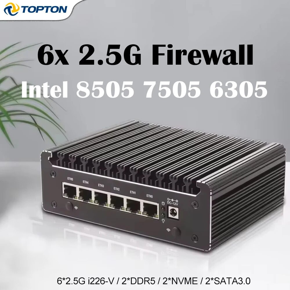 Topton X6E мини-ПК Pentium Gold 8505, 7505 DDR4 Big Case, No Ram No Storage