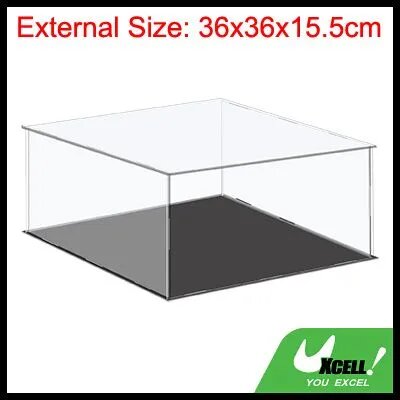 134516 Прозрачный акриловый бокс для коллекций, 36x36x15.5 см, защита от пыли, для поделок и коллекций