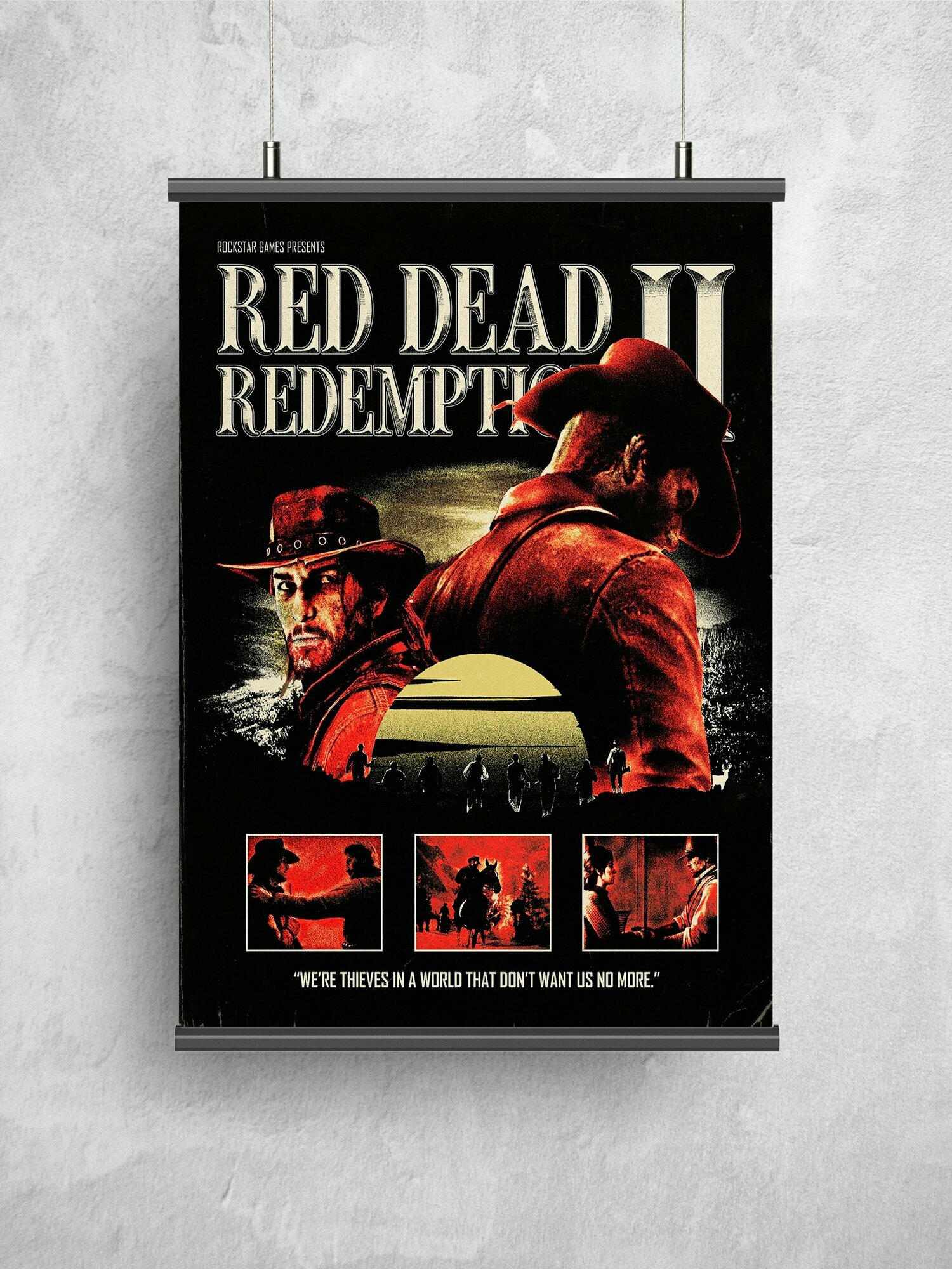 Постер интерьерный "Red Dead Redemption 2" / 30х42см плакат А3 без рамки