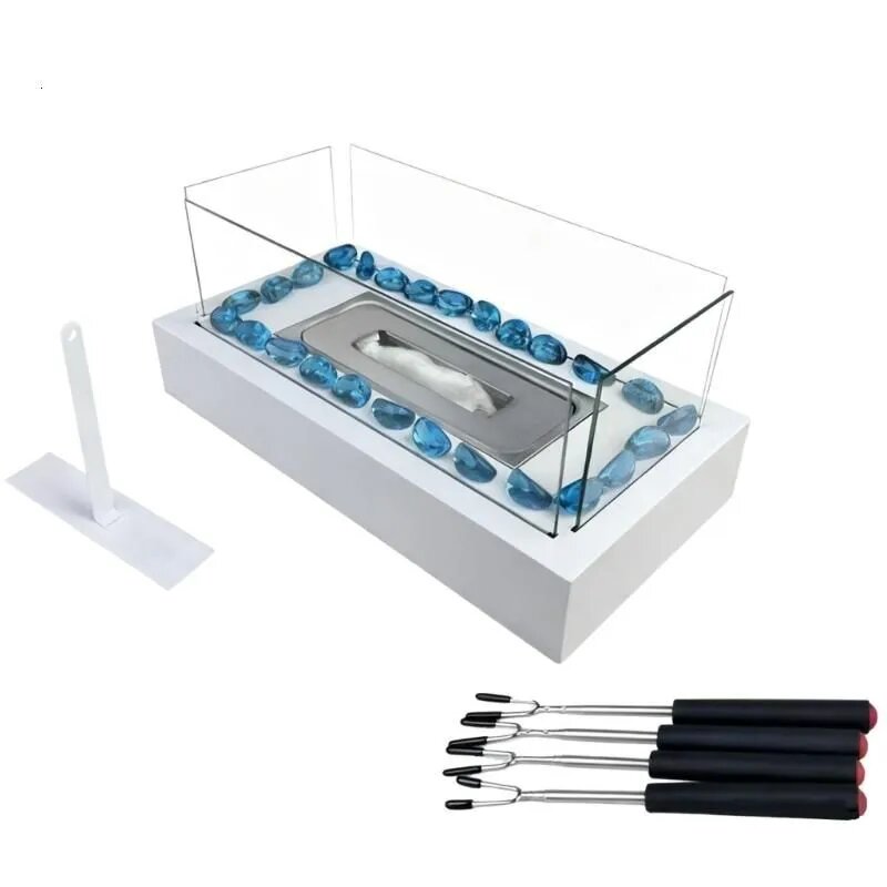 Печь-камин для дома белый 12x12 см металл, для спиртовой основы