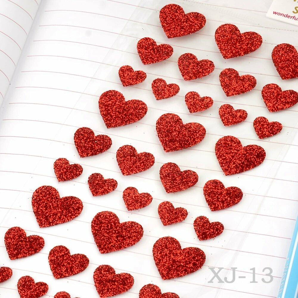 Красный стикер в виде сердца для девочек, декоративный для рукоделия и скрапбукинга, персонализированный дизайн