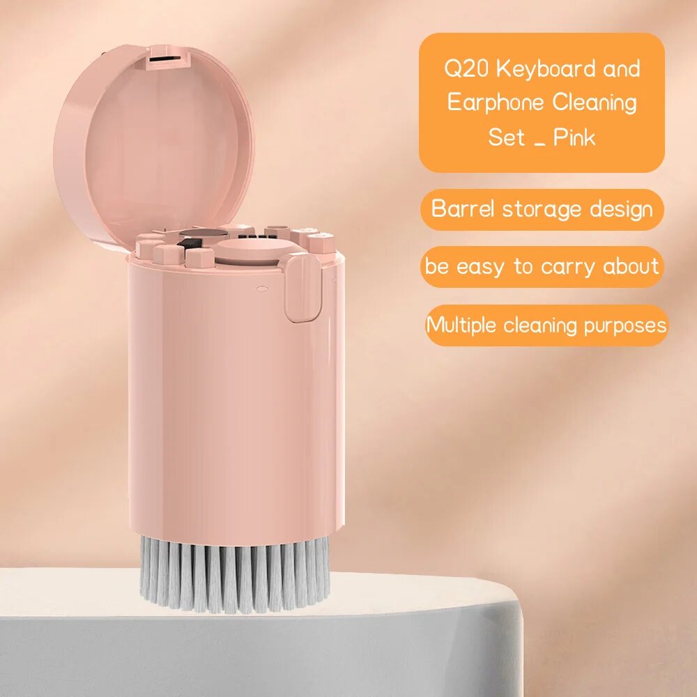 Набор для чистки клавиатуры и наушников Q20 Pink