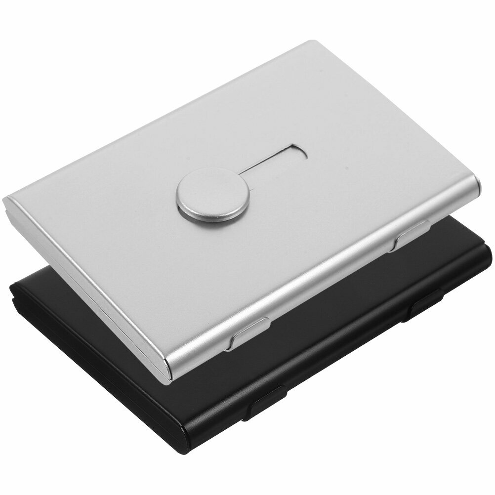 Прочный Металлический Держатель Для Визиток, Для Бизнес-Пользователей, 2 Шт