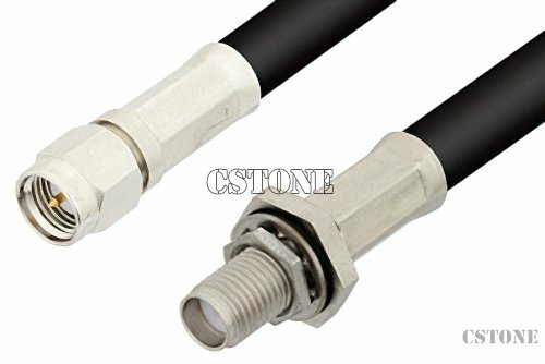 SMA гнездовой переборочный к SMA штыревой кабель используя 75 Ohm RG59 коаксиальный