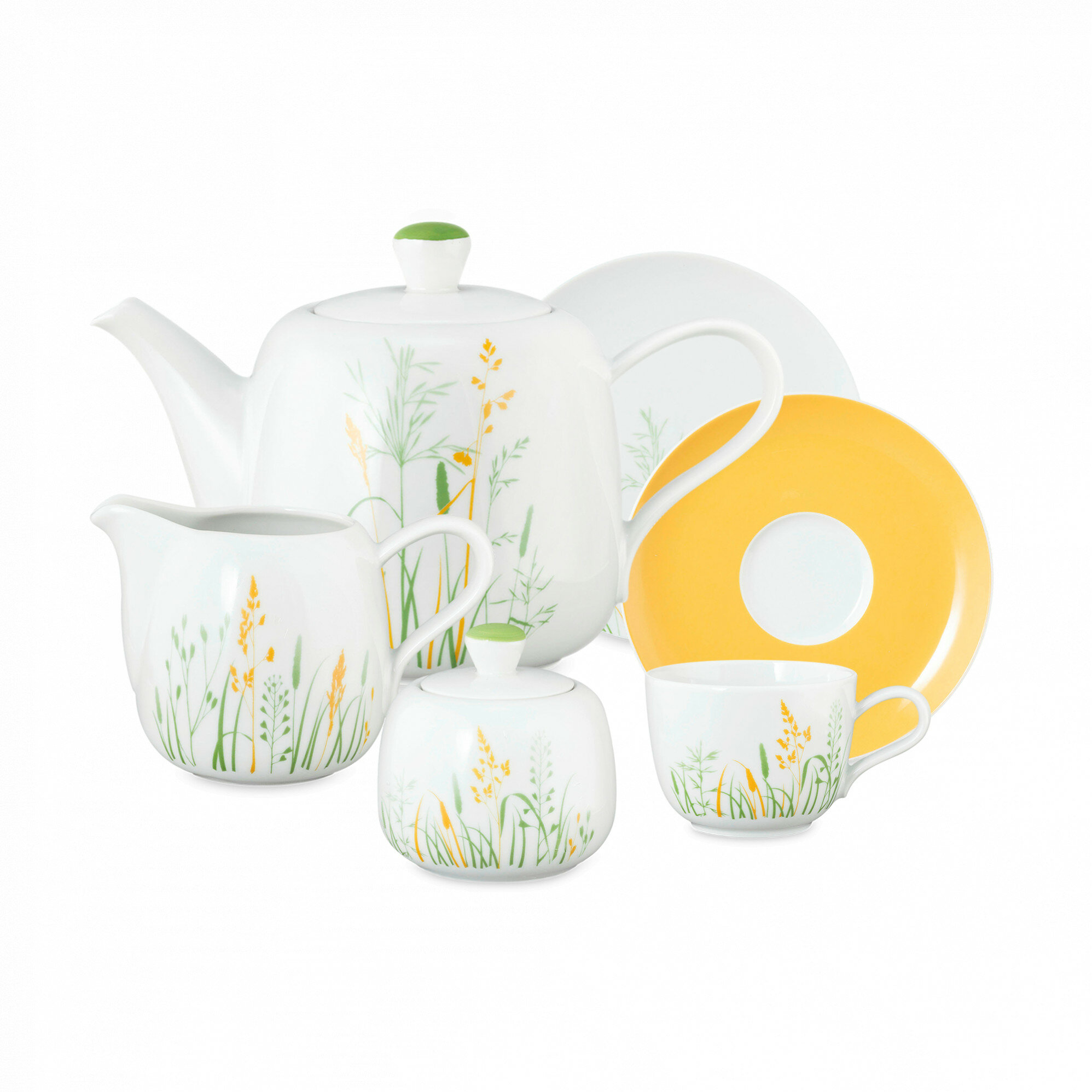 Сервиз чайный на 6 персон, 21 предмет, серия Liberty Meadow Grasses 65334TS21 Grenn/Curry