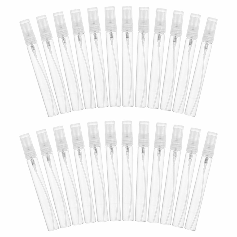 Флакон для духов, стеклянный флакон-распылитель, дозатор для духов, 25 пустых флаконов (с прозрачной распылительной насадкой объемом 10 мл).