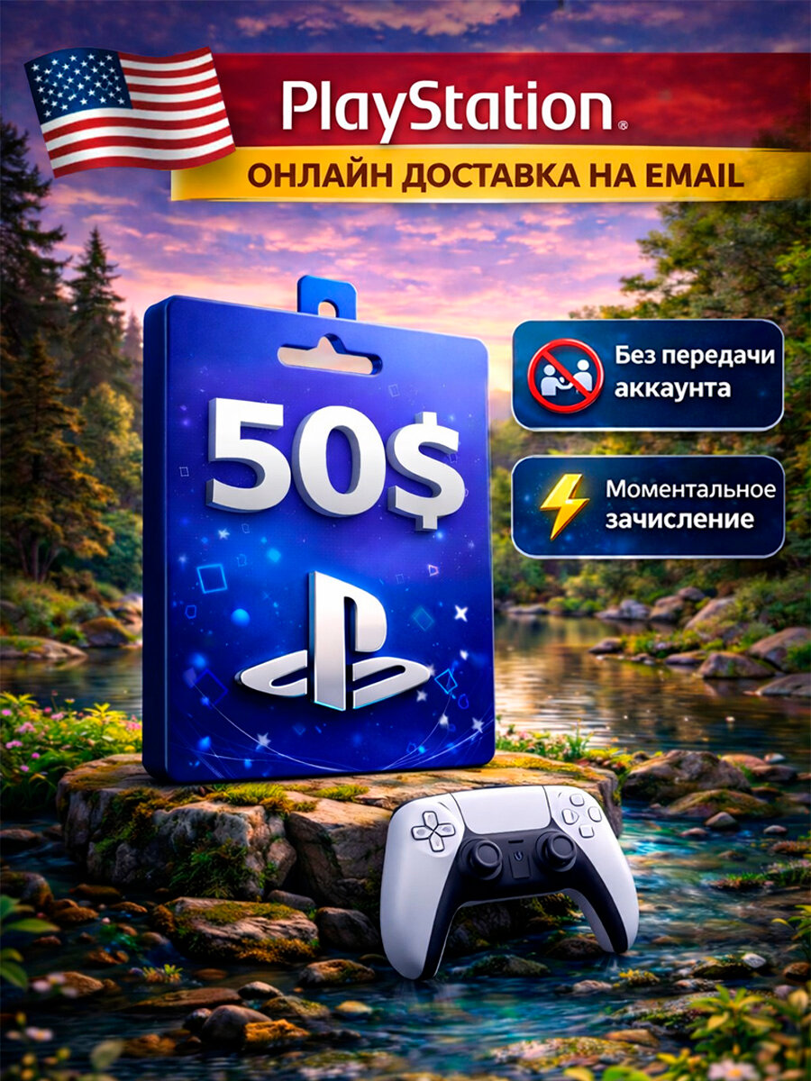 Карта пополнения Playstation США 50 долларов / Playstation Store 50$ USD