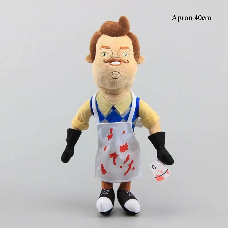 Игрушечная кукла-мясник с фонариком, мягкая игрушка соседа в переднике, 40 см