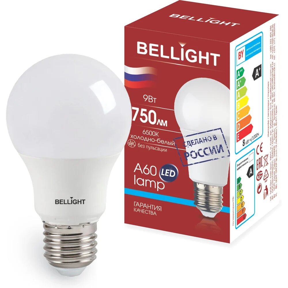 Светодиодная лампа BELLIGHT LED A60 Е27 9W 750 Lm 6500К 86363996