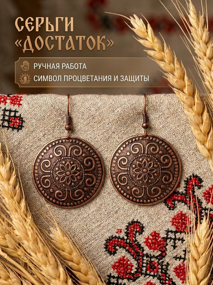 Серьги с подвесками, славянский оберег
