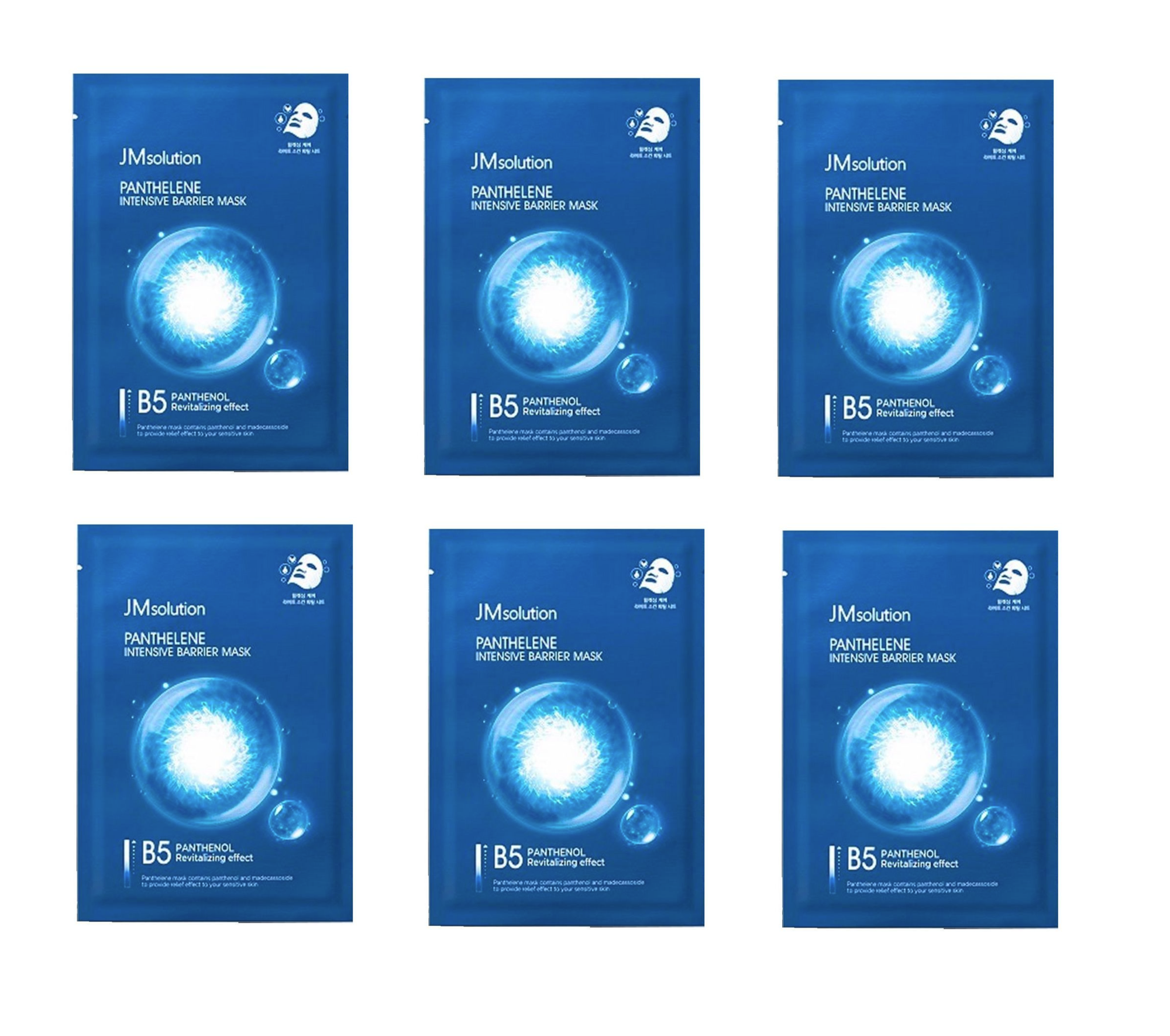 Увлажняющая маска JmSolution с пантенолом и CICA-комплексом, Panthelene Intensive Barrier Mask, 30 мл, 6 шт