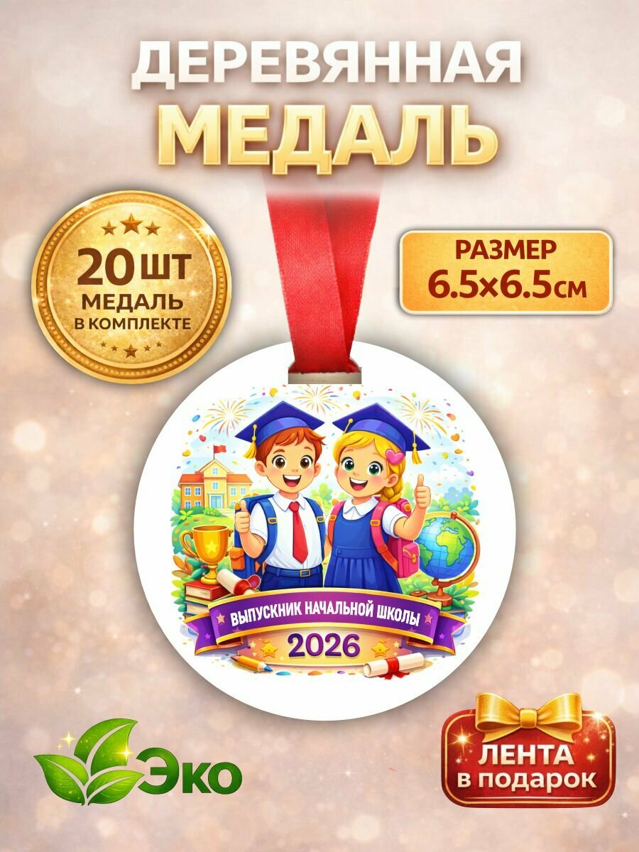 Медаль выпускник (20 штук) подарок