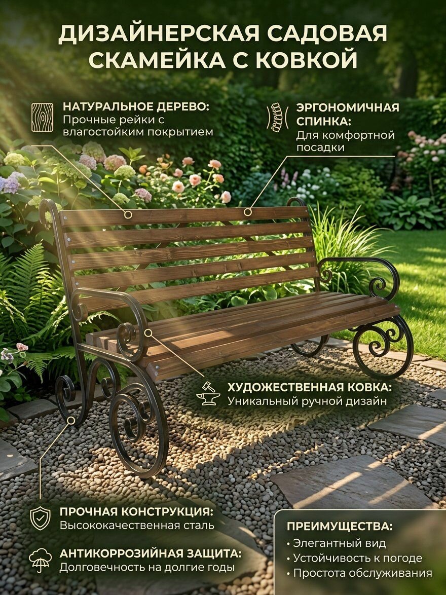 Садовая скамейка "Вдохновение" 180 см