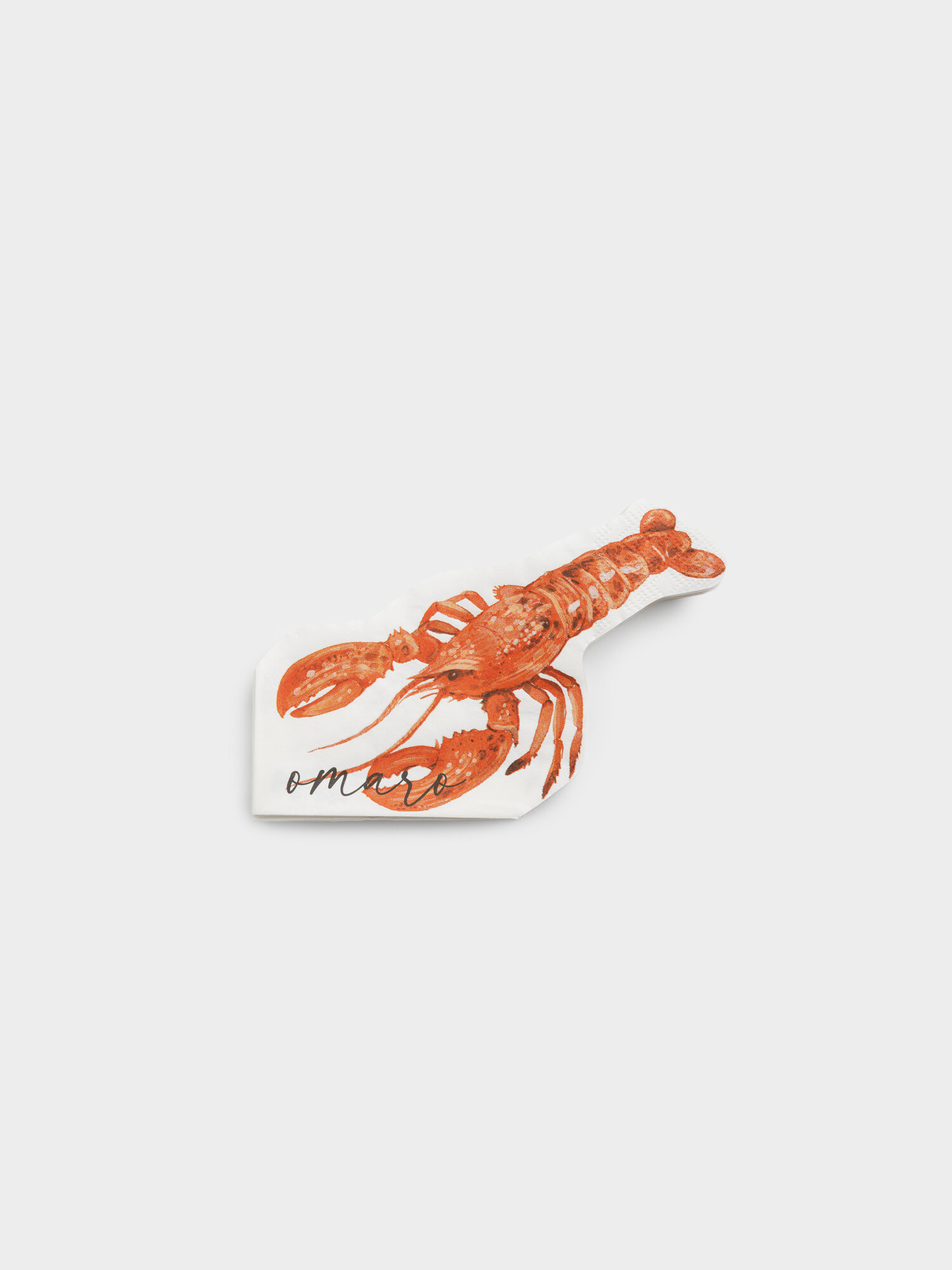 Салфетки бумажные, 21х32 см, 20 шт, фигурные, красные, Лобстер, Lobster