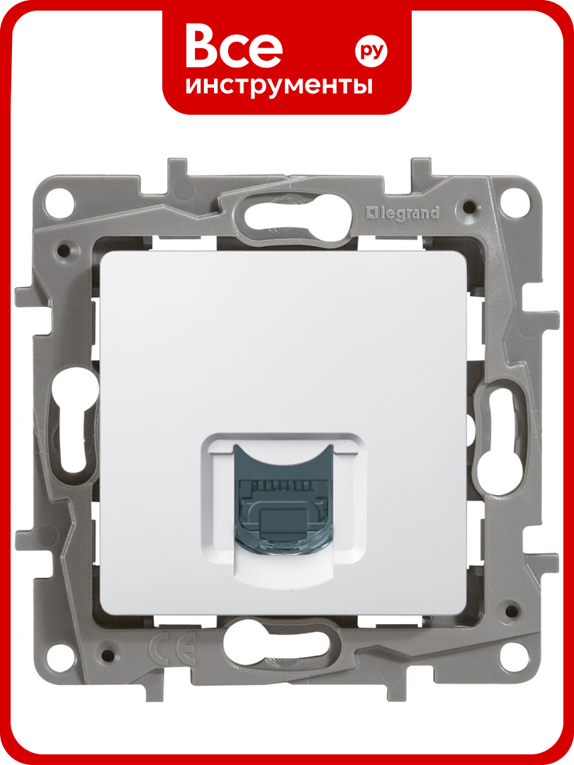 Розетка, Legrand, Legrand компьютерная RJ45 категория 6 UTP Legrand Etika белый