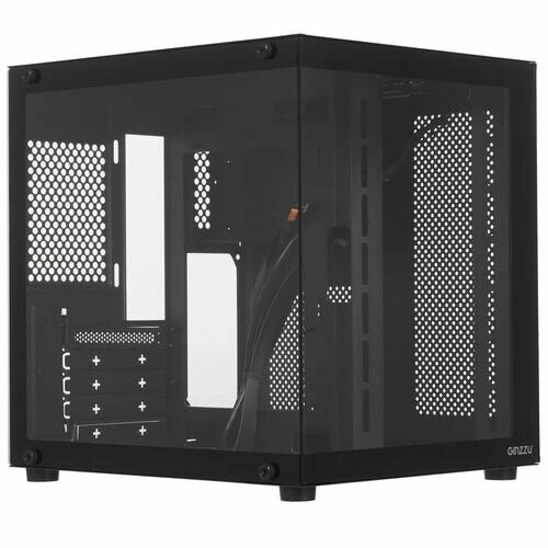 Компьютерный корпус GiNZZU V100 (V100) черный - Mini Tower, Micro-ATX, USB 2.0 Type-A, USB 3.2 Gen 1 Type-A