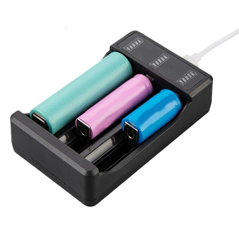 Зарядное устройство USB-C для аккумуляторов 18650/21700, 3 слота