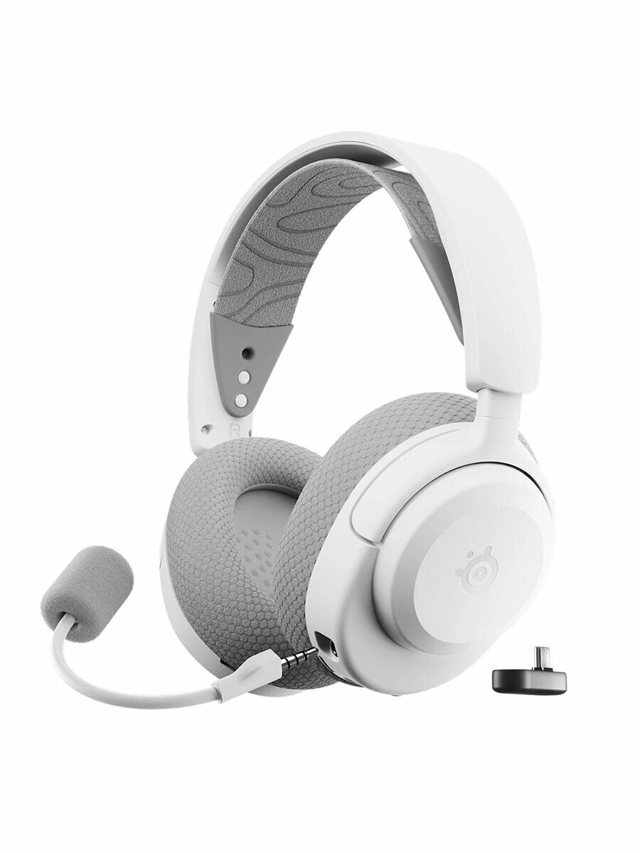 SteelSeries Arctis Nova 3XW White USB Type-C + 3.5 мм Игровые беспроводные наушники, с микрофоном, белые