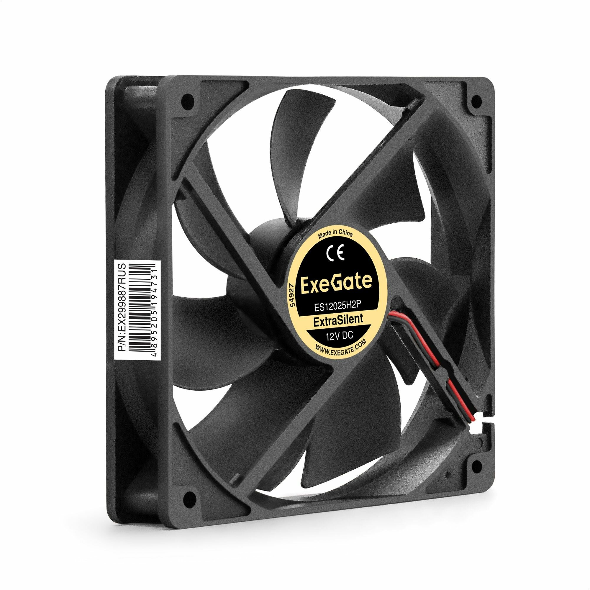 Вентилятор 12В DC ExeGate ExtraSilent ES12025H2P (120x120x25 мм, Hydraulic bearing (гидродинамический), 2pin, 1300RPM, 22dBA) EX299887RUS