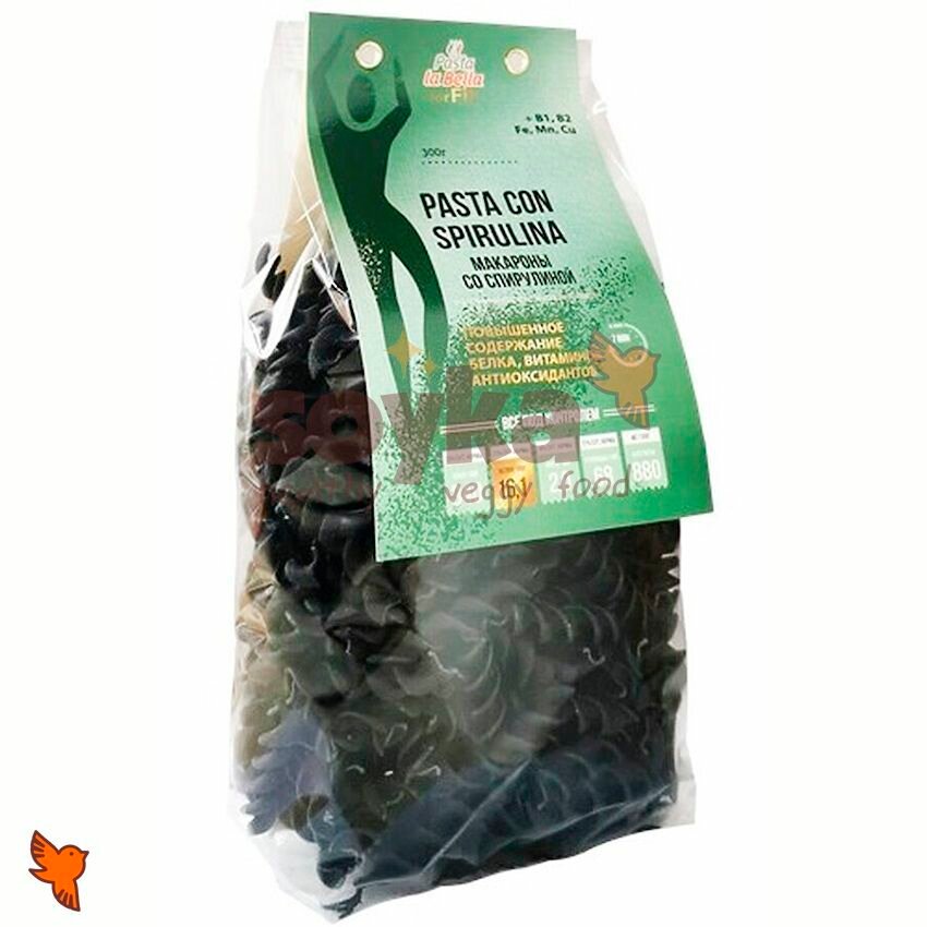 Макароны со спирулиной Pasta la Bella, 300г