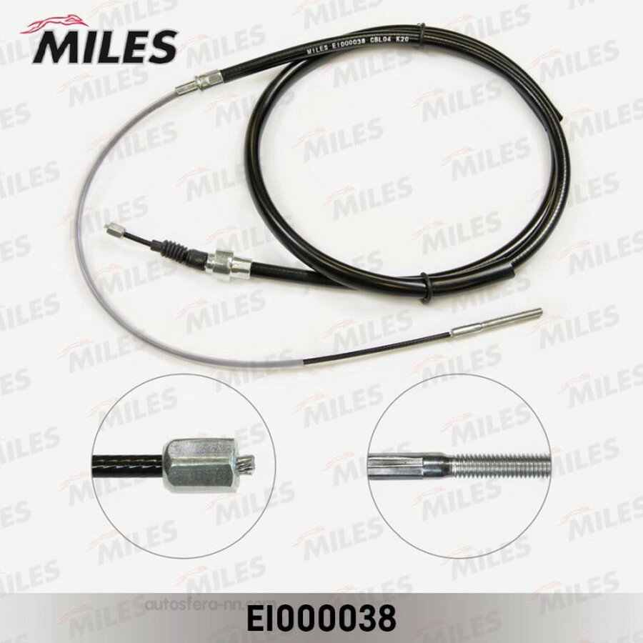 MILES EI000038 Трос ручного тормоза VW PASSAT 1740мм 88-97 зад.