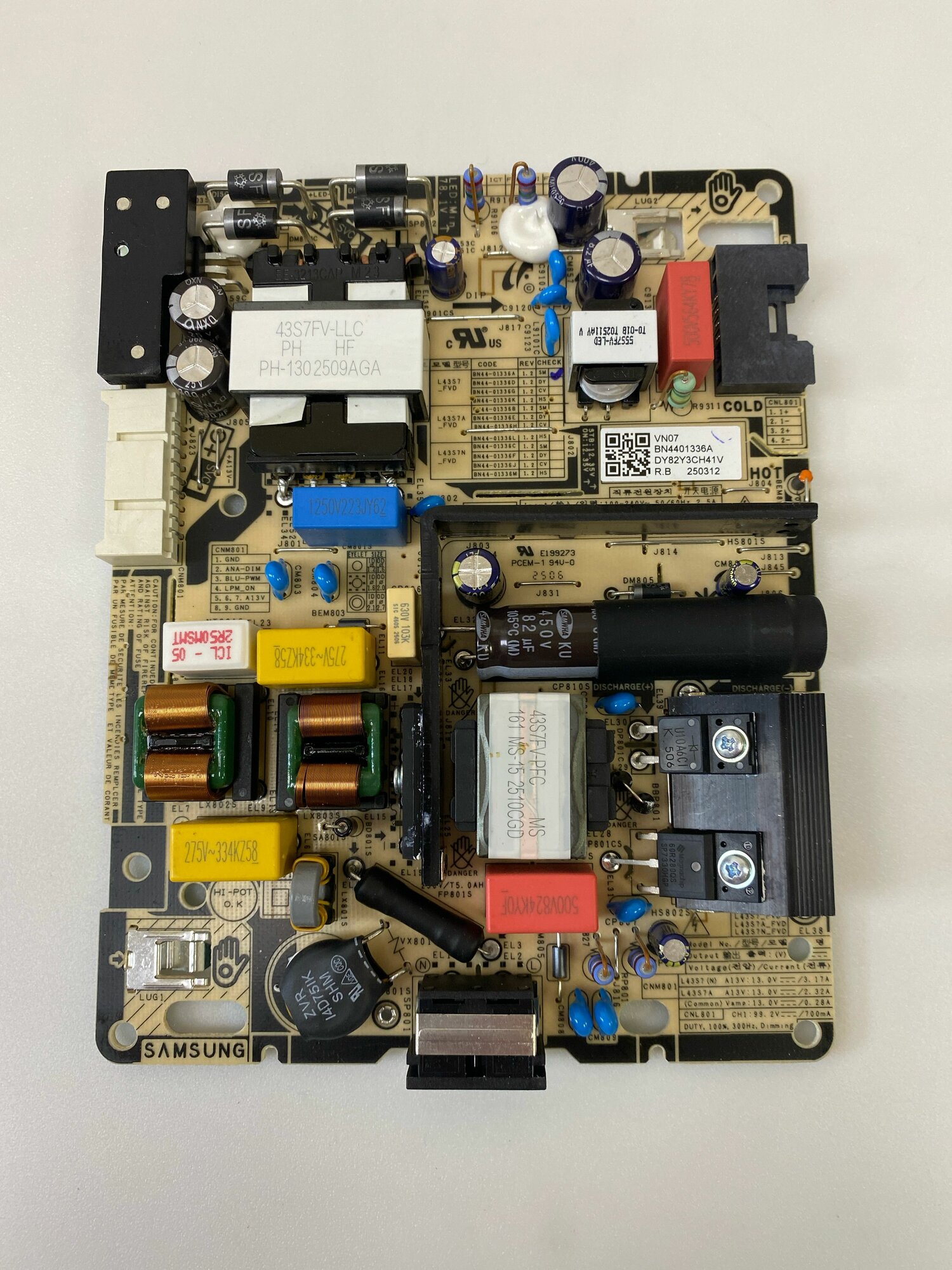Блок питания (BN4401336A), для телевизора Samsung UE50U8000FU P: V500DJ7-QE1 4E8