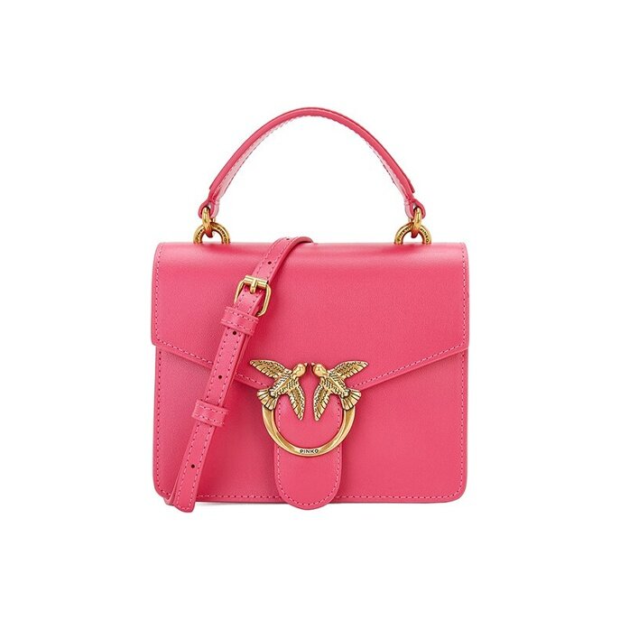 Сумка Pinko, фактура пэчворк, розовый/красный — фото 1